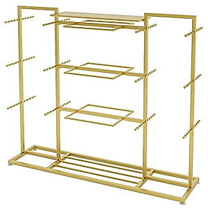 Clothes Retail Heavy Duty Metal Hanging Garment Racks, Clothing Store Metal Hanger Storage Shelves Double Sided Display Stand, Underwear/Bra/Swimsuit/Sock Organizer Shelf, Jewelry Holder