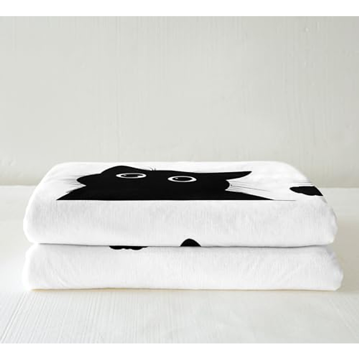 Feelyou Black Cat Fuzzy Blanket for Kids Toddler Cute Pet Cats Fleece Throw Blanket Kawaii Kitten Plush Blanket and Throws Super Soft Cozy Animal Sherpa Blanket 50"X60"