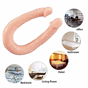 Exquisite 18.11 inches Double Headed Silicone Strong Suction Cup for Hands-Free Realistic Classic Double-Ended Wand Tool for Female Beginners - XjmFx26-2