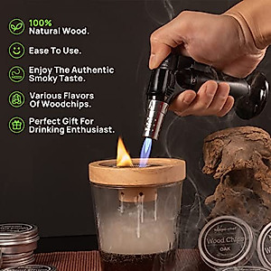 Cocktail Smoker Kit with Torch,8 Kinds of Wood Chips,Old Fashioned Cocktail Drink Smoke Kit,Bourbon,Whiskey Smoker Infuser Kit,Birthday&Father Day Bourbon Whiskey Gift for Men,Dad,Husband (No Butane)