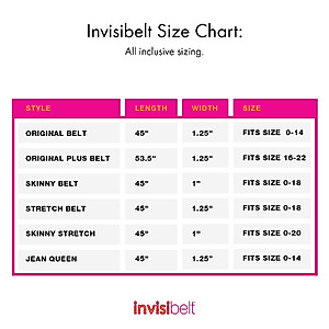 Invisibelt Skinny Stretch Women's Lay Flat Belt, One Size, Black