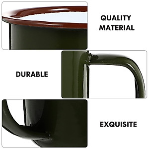 Hemoton Hiking Backpack Enamel Mug Cup Enamel Mug Vintage Iron Water Cup Small Tass Hot Pot Coffee Tin Mug Metal Camping Cup for Tea Beverage Whiskey Wine (Green) Hot Cocoa Mug Camping Gear