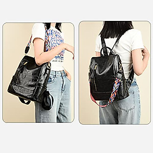 ZOCILOR Backpack Purse for Women, Stylish Leather Design, Large Capacity Travel & College Shoulder Bag, Anti-Theft Feature with Rear Zipper Opening (Black)