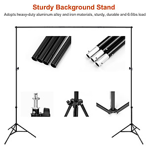 iMounTEK Backdrop Stand for Parties, Photographic Studio Photo Backgrounds 10ft Adjustable Photo Backdrop Stand Kits with a Carrying Bag Photo Backdrop Stand for Photography/Wedding