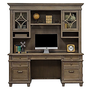 BOWERY HILL Traditional Wood Brown Credenza Constructed of Solid Pine