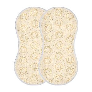 vvfelixl Pumpkins and Hearts Burp Cloths for Baby Boy Girls Baby Washcloths Burp Rags 1 Pack Beige