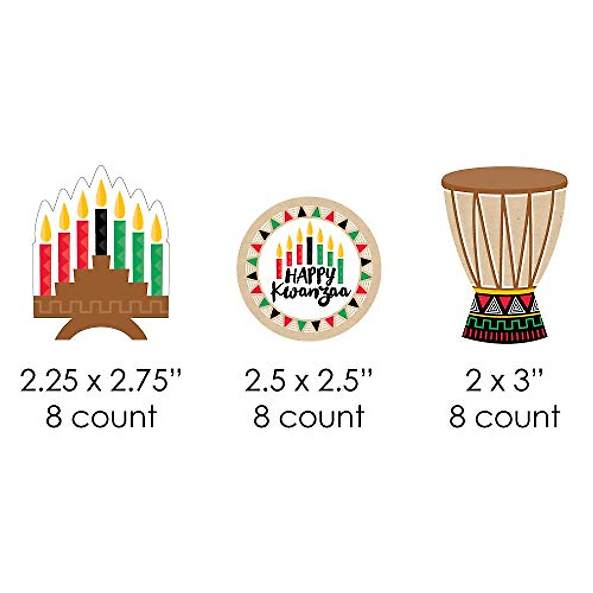 Big Dot of Happiness Happy Kwanzaa - Paper Straw Decor - African Heritage Holiday Party Striped Decorative Straws - Set of 24