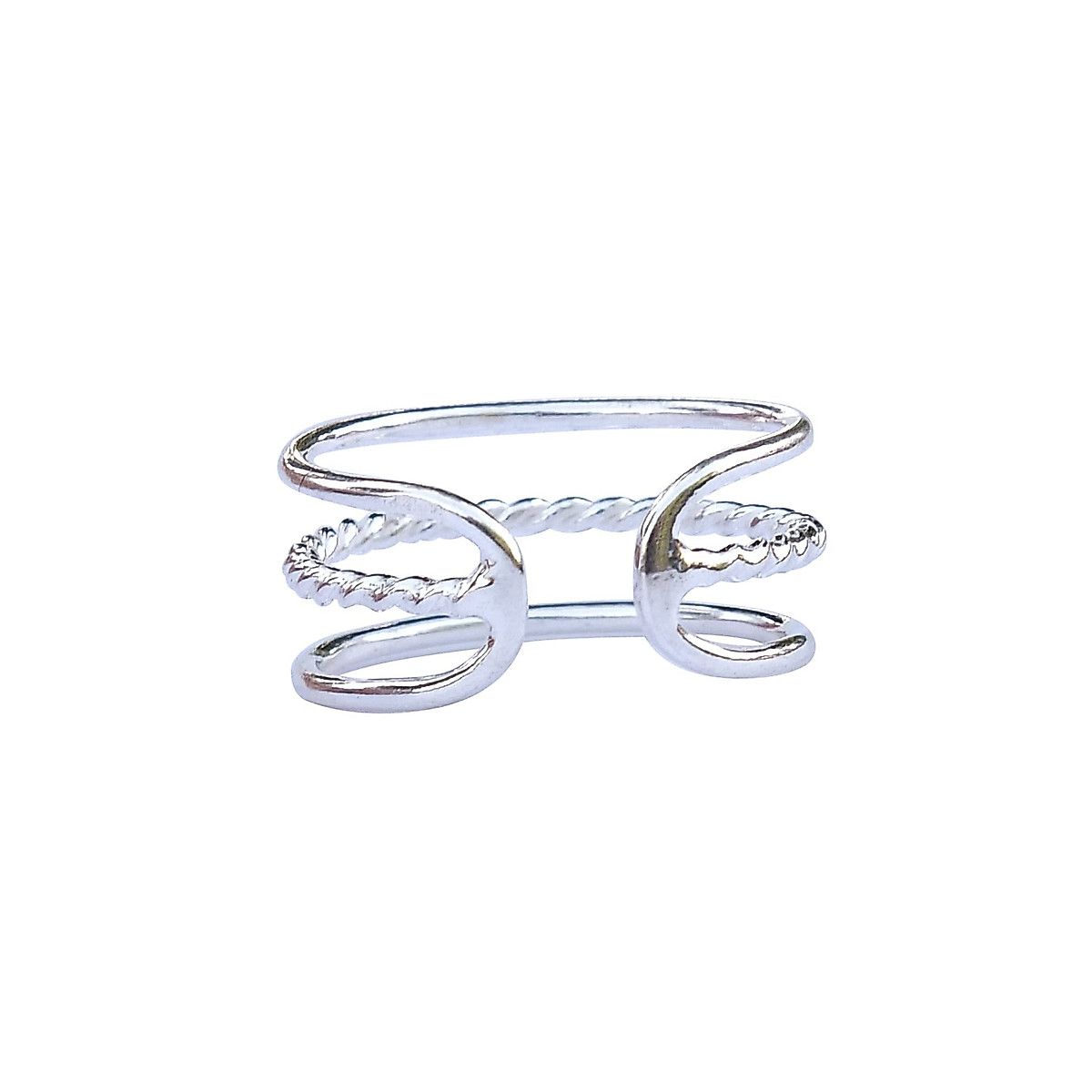Handmade Silver Triple Band Adjustable Toe Ring, 925 Sterling Silver, Classic 3 Row Dainty Open Toe, Pinky or Knuckle Rings for Women, By MiYa Jewelry Creations