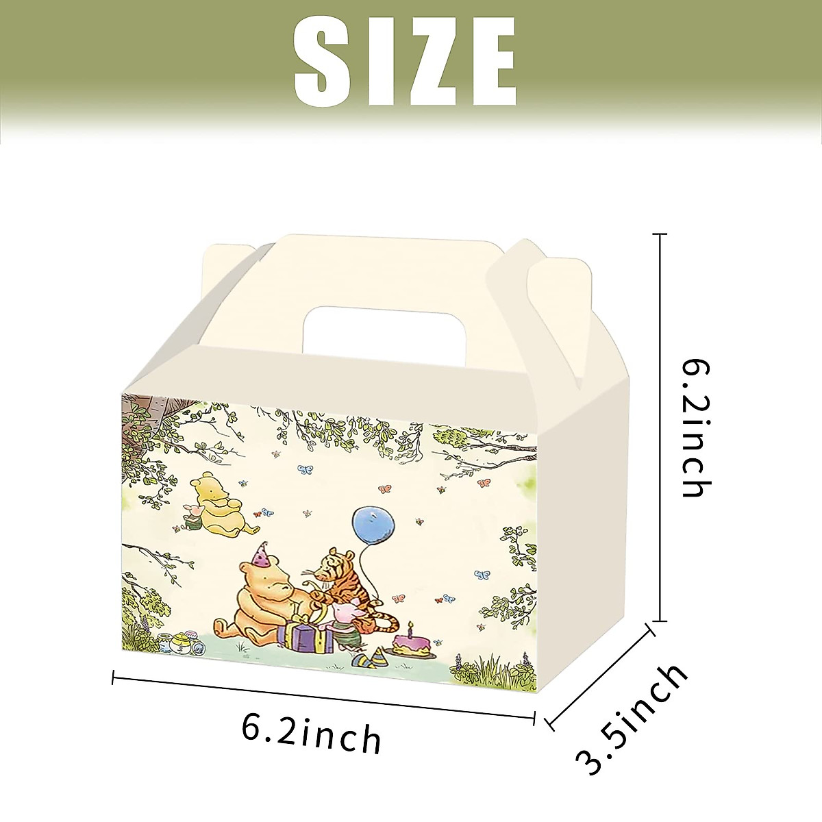 16 Pieces Classic Winnie Pooh Party Supplies, Winnie Pooh Baby Shower Decorations, Winnie Party Favor Boxes