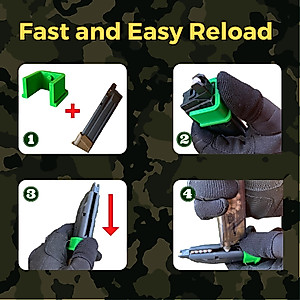 Airsoft Speed Loader for Pistol Magazines Quick and Easy Reload (Green)