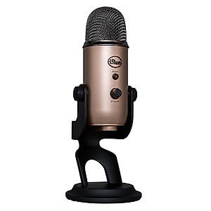 Blue Yeti USB Mic for Recording & Streaming on PC and Mac, 3 Condenser Capsules, 4 Pickup Patterns, Headphone Output and Volume Control, Mic Gain Control, Adjustable Stand, Plug & Play - Copper
