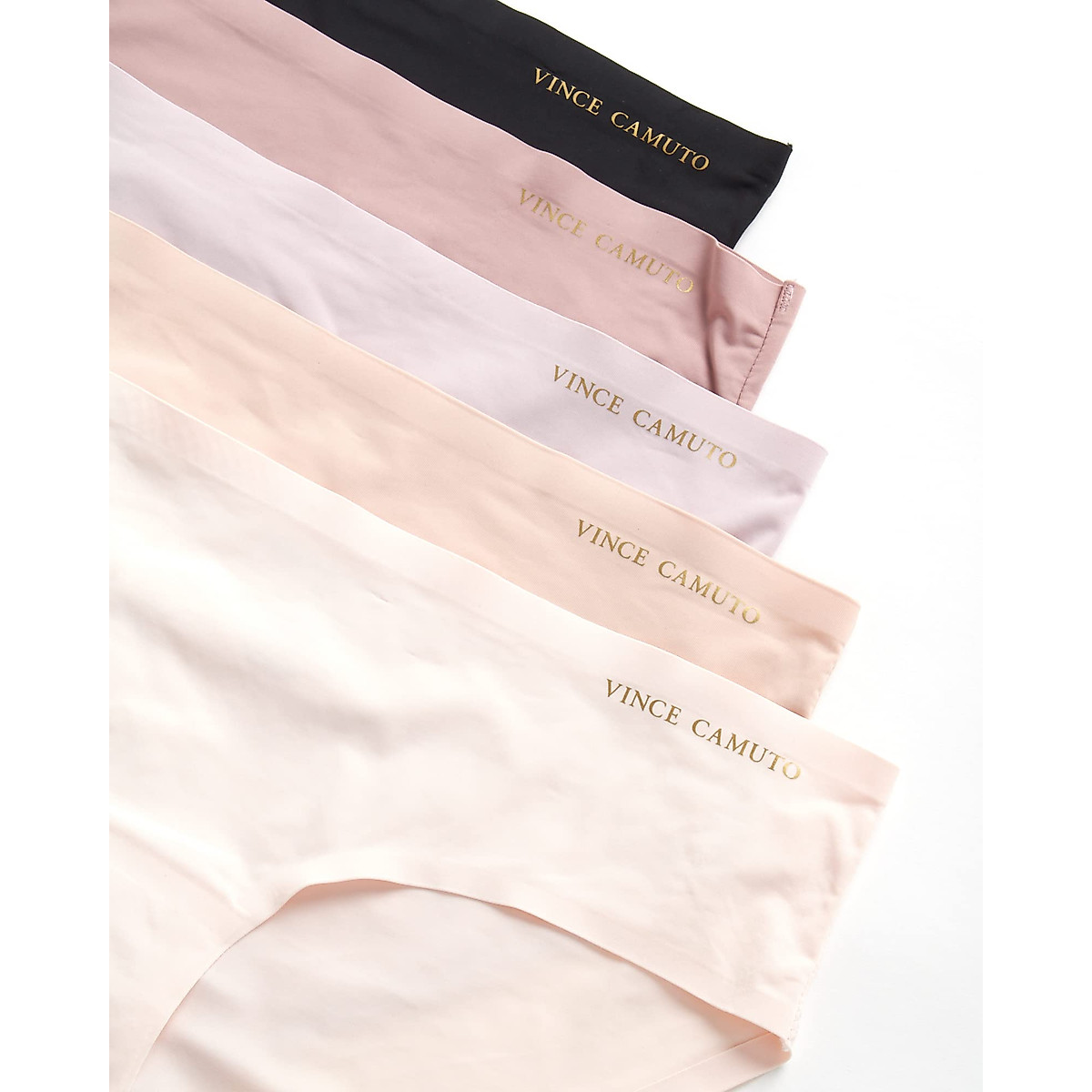 Vince Camuto Women's Hipster Underwear - 5 Pack Ultra Soft & Sexy Lingerie - Breathable Seamless Panties for Women, Size Large, Rose Assorted