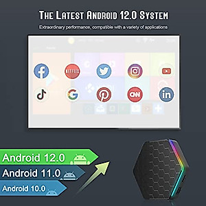 Android TV Box 12.0,Smart Android TV Box Allwinner H618 Quad-core CPU with 4GB RAM 32GB ROM Supports 2.4G/5.0GHz WiFi6 Ethernet 100M 3D 6K Ultra HD Bluetooth5.0 USB2.0 Mini Smart TV Box 2023