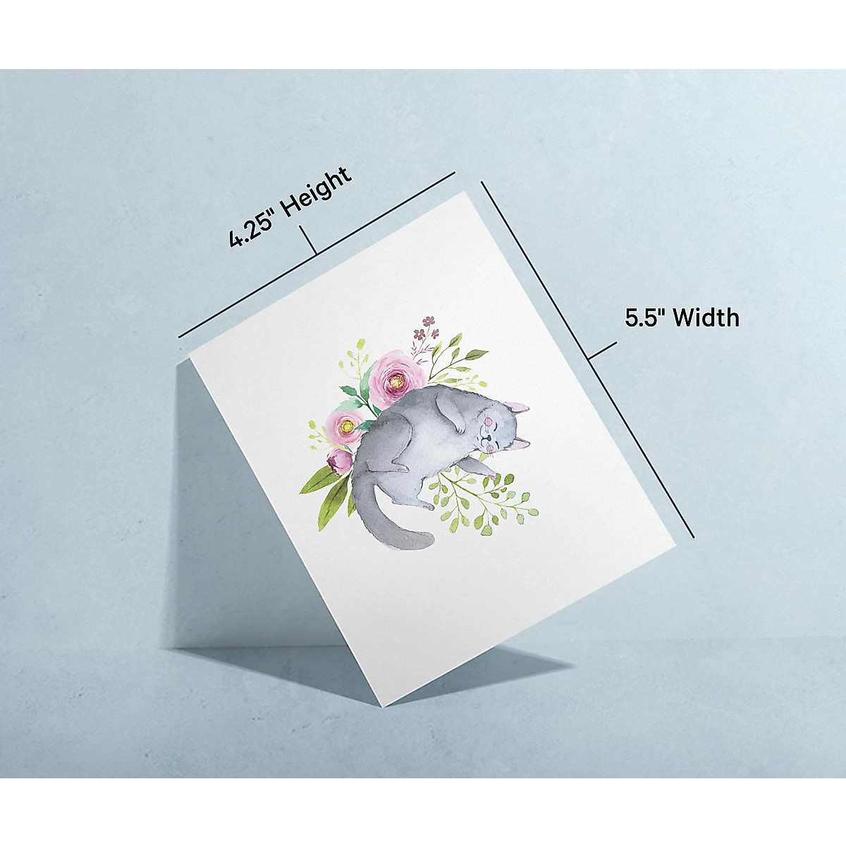 Twigs Paper - Assorted Cat Greeting Cards - Stationery Cards with Envelopes - Thank You Card - Blank Note Cards - Greeting Cards for All Occasions - Made in USA (5.5 x 4.25, Set of 12)
