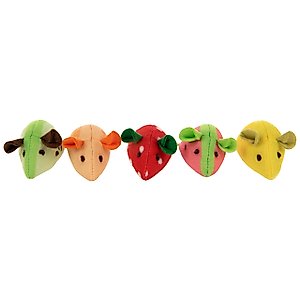 SmartyKat (5 Count Skitter Slices Plush Catnip Cat Toys - Multi Color, 5 Count