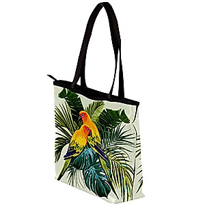 Purses for Women, Tote Bag, Handbags for Women, The Tote Bag, Tropical Leaves Plants Birds Animals pattern