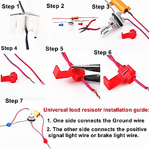 Alla Lighting 2pcs 50W 6ohm Load Resistors - Fix LED Turn Signal Bulb Fast Hyper Flash Blinking Error Code Malfunction