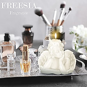 3 Pcs 3 Styles Angel Candle Shaped Candle Soy Wax Scented Candle Cute Decorative Candles Handmade Aesthetic Candle for Bedroom Bathroom Wedding Home Decor