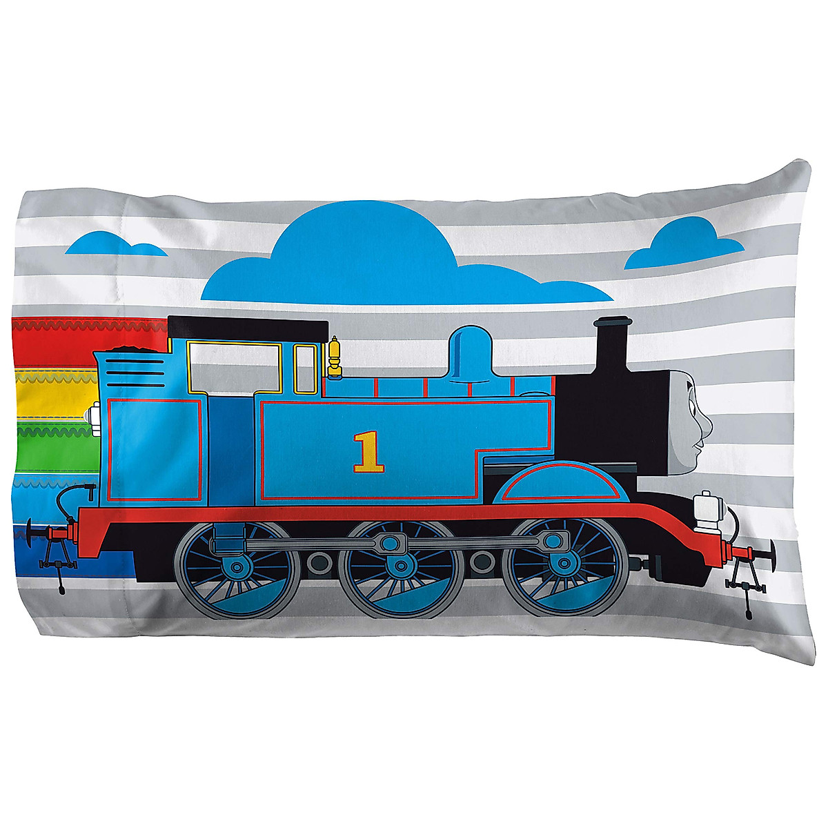 Jay Franco Thomas & Friends Stitch in Time Toddler Sheet Set - 3 Piece Set Super Soft and Cozy Toddler’s Bedding - Fade Resistant Microfiber Sheets (Official Mattel Product)