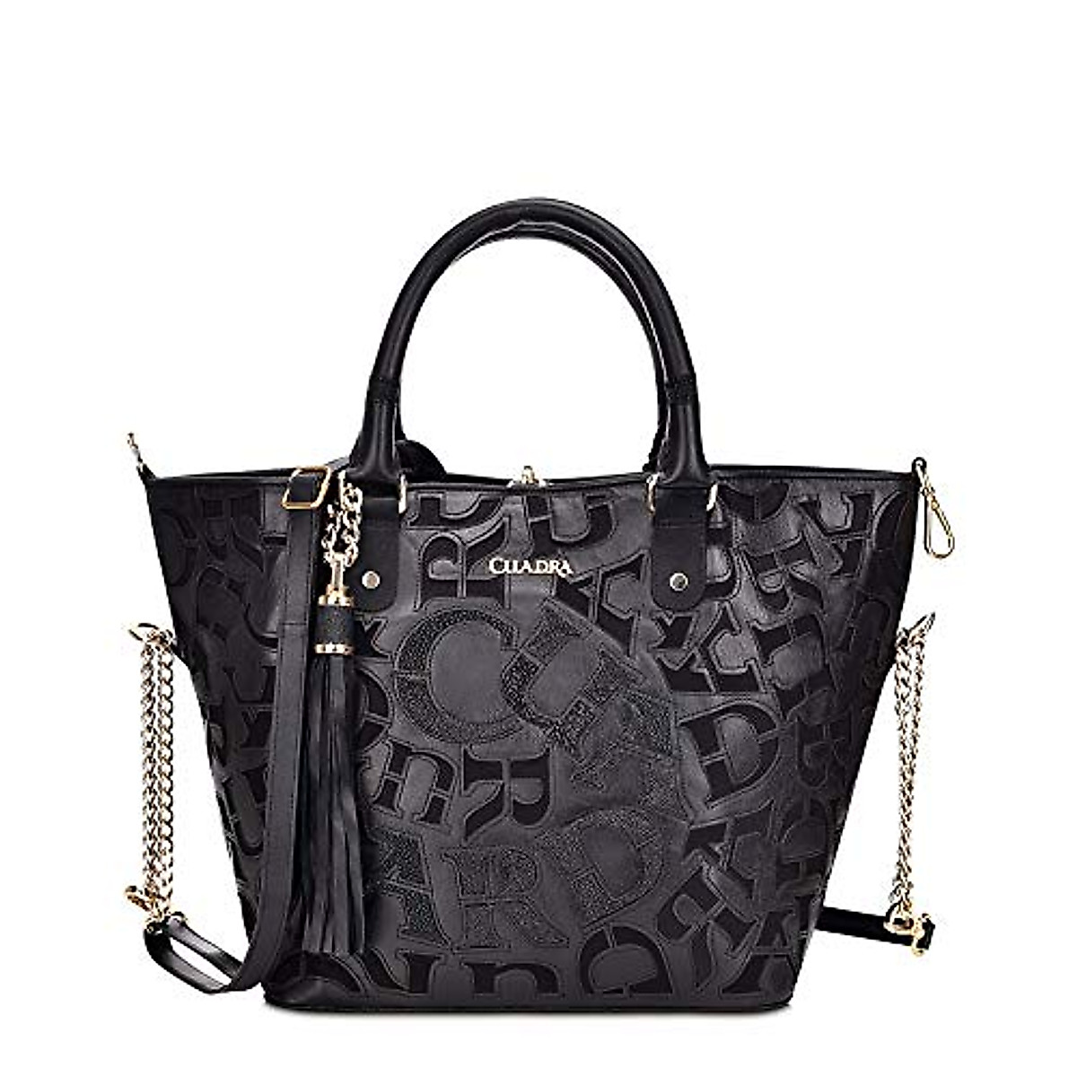 Cuadra Women's Tote Bag in Genuine Leather with Genuine Stingray Leather Black