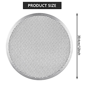 WOPPLXY 3 Pcs 12 Inch Pizza Screen, Restaurant-Grade Aluminum Alloy Pizza Baking Screen, Seamless Round Pizza Screen Non Stick Mesh Net Baking Tray Cookware Kitchen Tool For Oven, BBQ