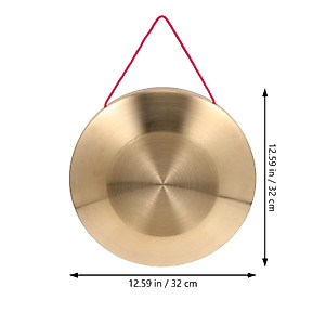 Generic Gong with Mallet, 32 cm/12.59inch Tam Tam Gong Traditional Chinese Percussion Instrument, Copper Decorative Chau Gong for Home, Office(42O43FLA148)