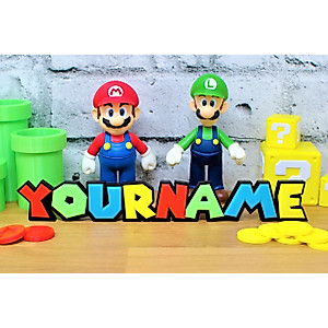 Custom Mario Inspired Nameplate, 3D Printed Font Name, Teacher Desk Plaque, Kid Themed Playground Sign, Baby Nursery Crib Letters, Personalized Kart Gamer Gift - Customizable (Mario v2)