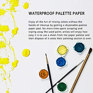 EBIVEN Disposable Palette Pad Coated Paper for Oil Paints Mixing, 9'' x 12'', Pack of 40 Sheets (9" x 12"(40 Sheets))