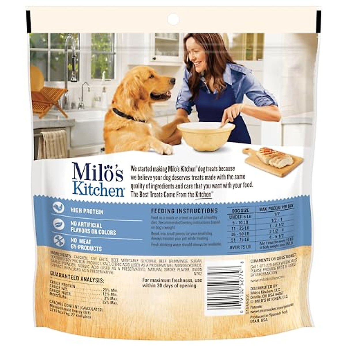 Milo's Kitchen Homestyle Dog Treats, Chicken Meatballs, 10 Ounce, High Protein, No Artifical Flavors