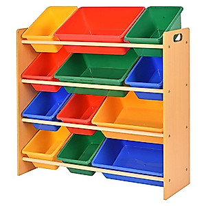 Costzon Toy Storage Organizer Bins Kids Playroom Activity Center Shelf Drawer