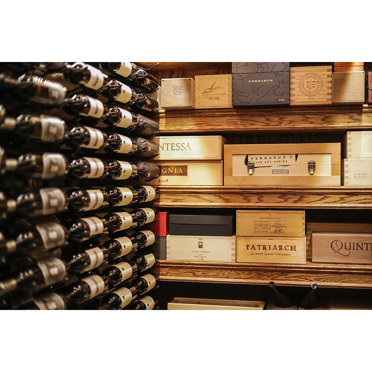 VintageView W Series (3 Ft) - 27 Bottle Wall Mounted Wine Rack (Satin Black) Stylish Modern Wine Storage with Label Forward Design