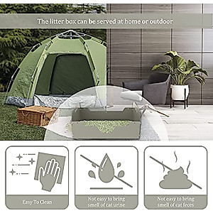 Disposable Open Cat Litter Box- Portable and Foldable Kitty Litter Box for Travel,Low Entry Litter Pan for Small/Large Cats, Rabbits, Dogs-Upgrade Version
