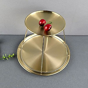 BESTonZON Metal Pizza Tray Holder Pizza Box Riser Stainless Steel Seafood Serving Display Stand Tabletop Baking Pan Platter Stands for Home Restaurant Accessory 15-27cm