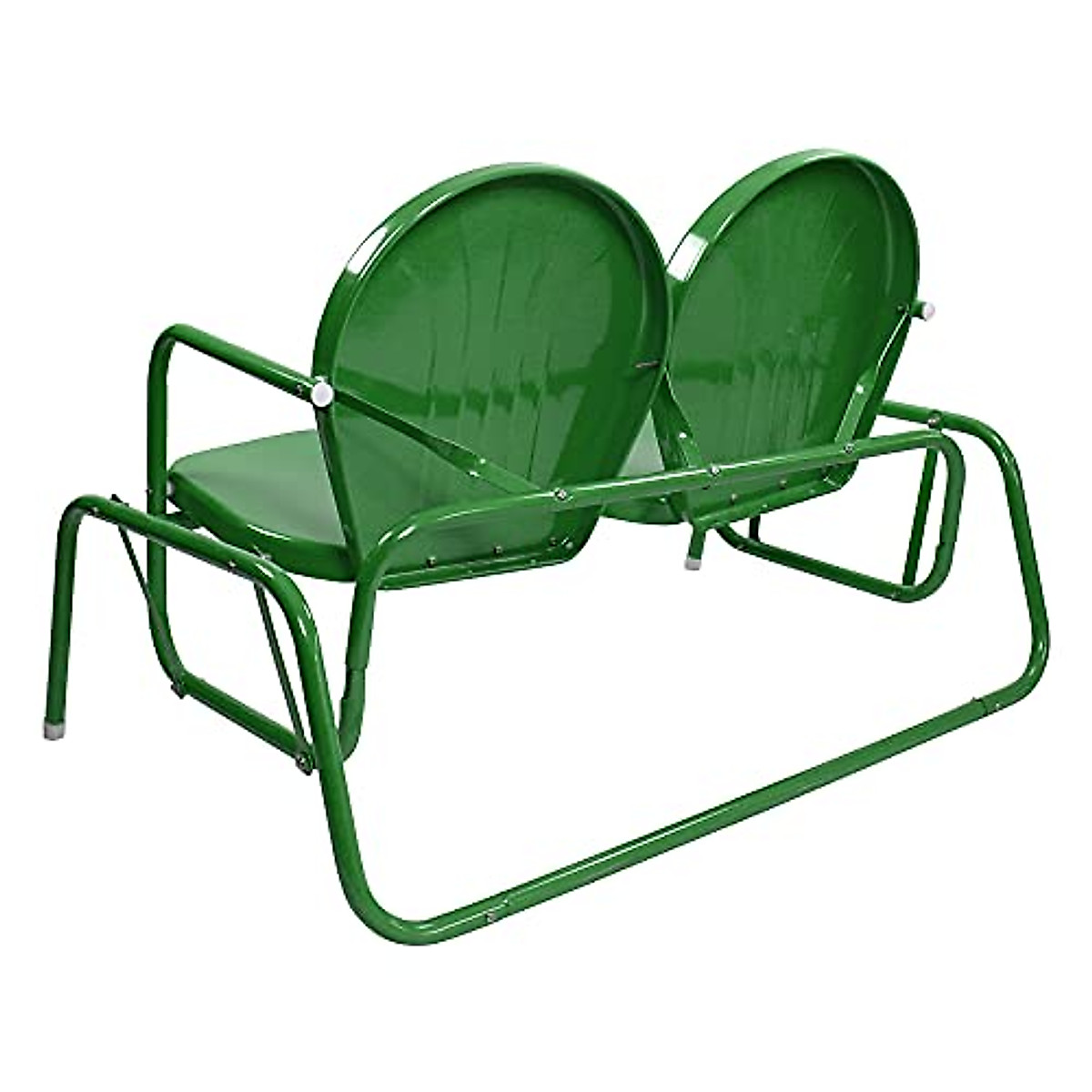 Northlight 2-Person Outdoor Retro Metal Tulip Double Glider Patio Chair, 32", Green