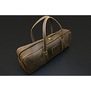 Yoshihiro Genuine Natural Leather Knife Culinary Bag Japanese Sushi Chef Tool (Brown)