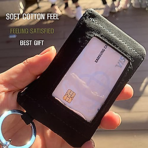 DONGGANGAJI Women's Zip ID Case Wallet Cotton Colorful Patterns Suitable for Ladies Wallet Clutch Coin Purse… (Black-BCD)