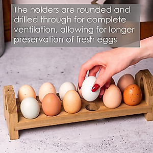 Farmhouse Stackable Wood Egg Holder l Egg Storage l Fresh Egg Storage l Wooden Egg Holder l Wooden Egg Rack l Wood Egg Carton l Egg Tray (1)