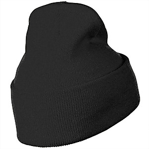 Knit Hat Cap Beanie Men Women Unisex Plain Warm Soft Skull Cap Black