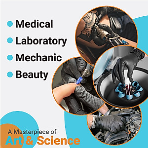 ASAP Black Nitrile Gloves Small - 4 Mil Black Exam Gloves, Black Latex Free Gloves, Powder Free Gloves - Medical, Food Safe, Disposable Black Gloves - Small Black Nitrile Gloves - Box of 100