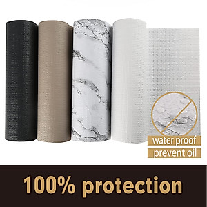 Drawer and Shelf Liner 12 in x 10 FT, Non Adhesive Water Resistant, Easy Clean and Trim, Smooth Surface Liners for Kitchen Cabinet, Shelves, Drawers, Pantry, Marble