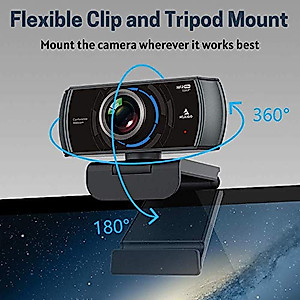 NexiGo N980P 1080P 60FPS Webcam with Microphone, HD USB Computer Camera, Built-in Dual Noise Reduction Mics, 120 Degrees Wide-Angle for Zoom/Skype/FaceTime/Teams, PC Mac Desktop (Renewed)