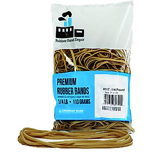 Rubber Bands, Rubber Band Depot, Size #117, Approximately 50 Rubber Bands Per Bag, Rubber Band Measurements: 7" x 1/8'' - 1/4 Pound Bag