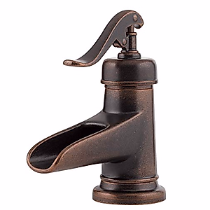 Pfister Ashfield Bathroom Sink Faucet, Single Handle, Single Hole or 3-Hole, Rustic Bronze Finish, LF042YP0U