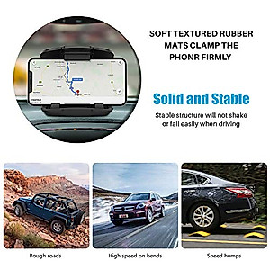 WixGear Car Phone Mount, Dashboard Cell Phone Holder, Dash Mount Cell Phone Holder for Smartphone, Mobile Phone Car Mat Pad for Samsung, Galaxy, Nokia Smartphone, Google and Note