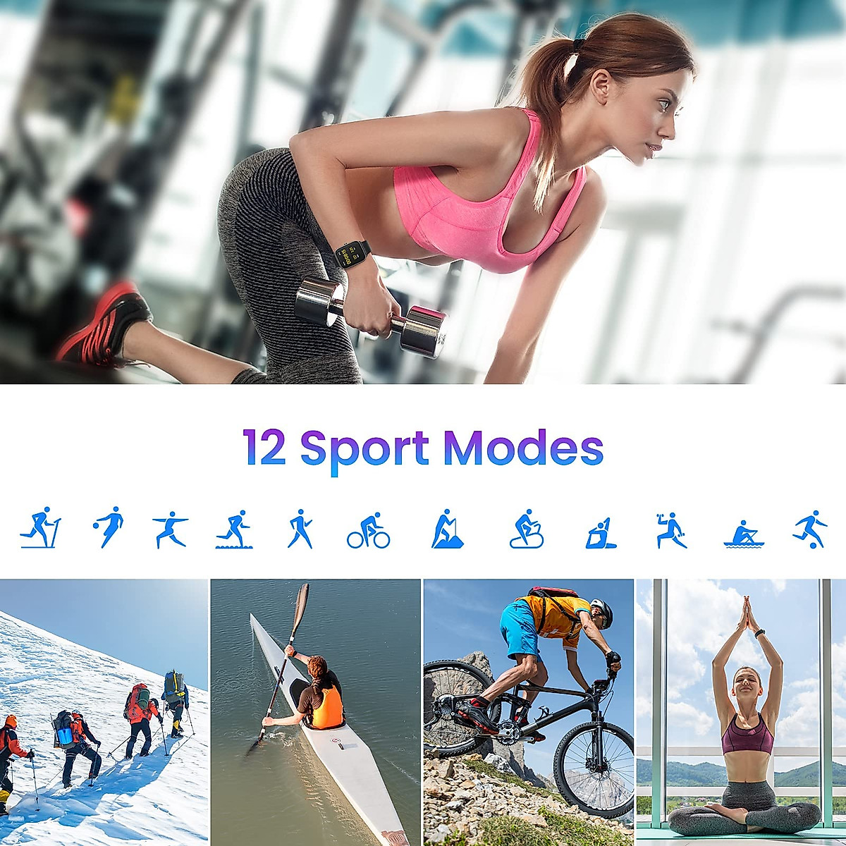 HAYLOU Smart Watch for Android iOS Phones, 1.69" Touch Screen Smart Watches for Men Women with 12 Sport Modes, Fitness Tracker with Heart Rate Blood Oxygen Sleep Monitor IP68 Waterproof Fitness Watch