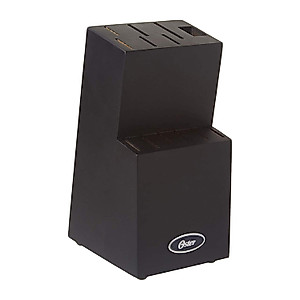 Oster Lindbergh 14 Piece Stainless Steel Cutlery Black Block Set, Red Handles (Pack of 1)