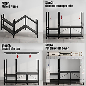 YETINGSHOP Heavy Duty Free Standing Closet Organizer, Extra Large Closet Organizer, Freestanding Closet Organizer with Shelves