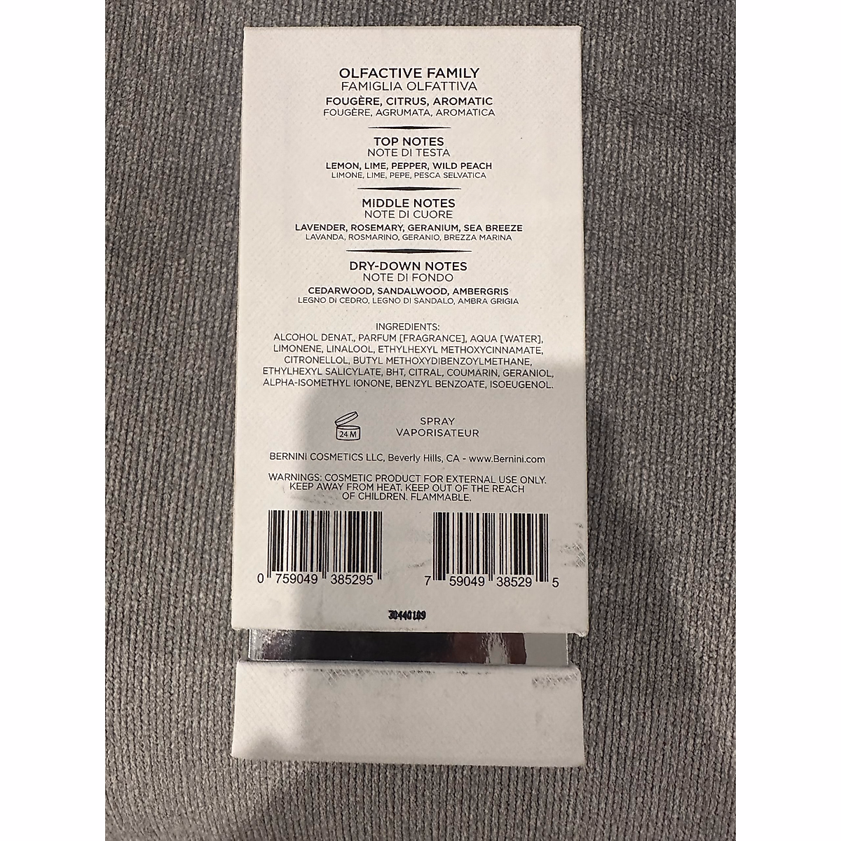 BERNINI Original Man Fragrance Eau De Parfum | Made In Italy