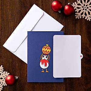 Lovepop Star Wars™ Chewie & Porgs Christmas Pop Up Card, 5x7-3D Greeting Card, Pop Up Christmas Cards, Kids Christmas Card, 3D Holiday Card, Winter Cards