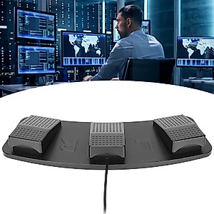 PC USB Triple Foot Switch Pedal - PC USB Foot Control Keyboard Action Switch Pedal HID Programmable Computer Keyboard Mouse for Video Game Office Equipment